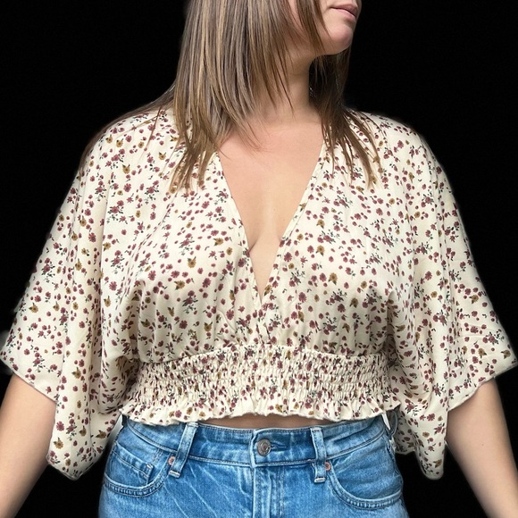 SHEIN | Tops | Shein Floral White Blouse Size L But Runs A Bit Small ...